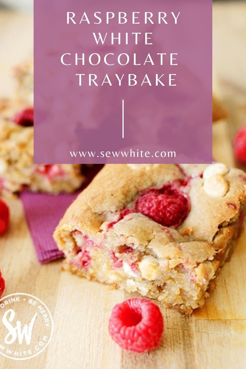 Raspberry White Chocolate Cookie Traybake - Easy and delicious bake