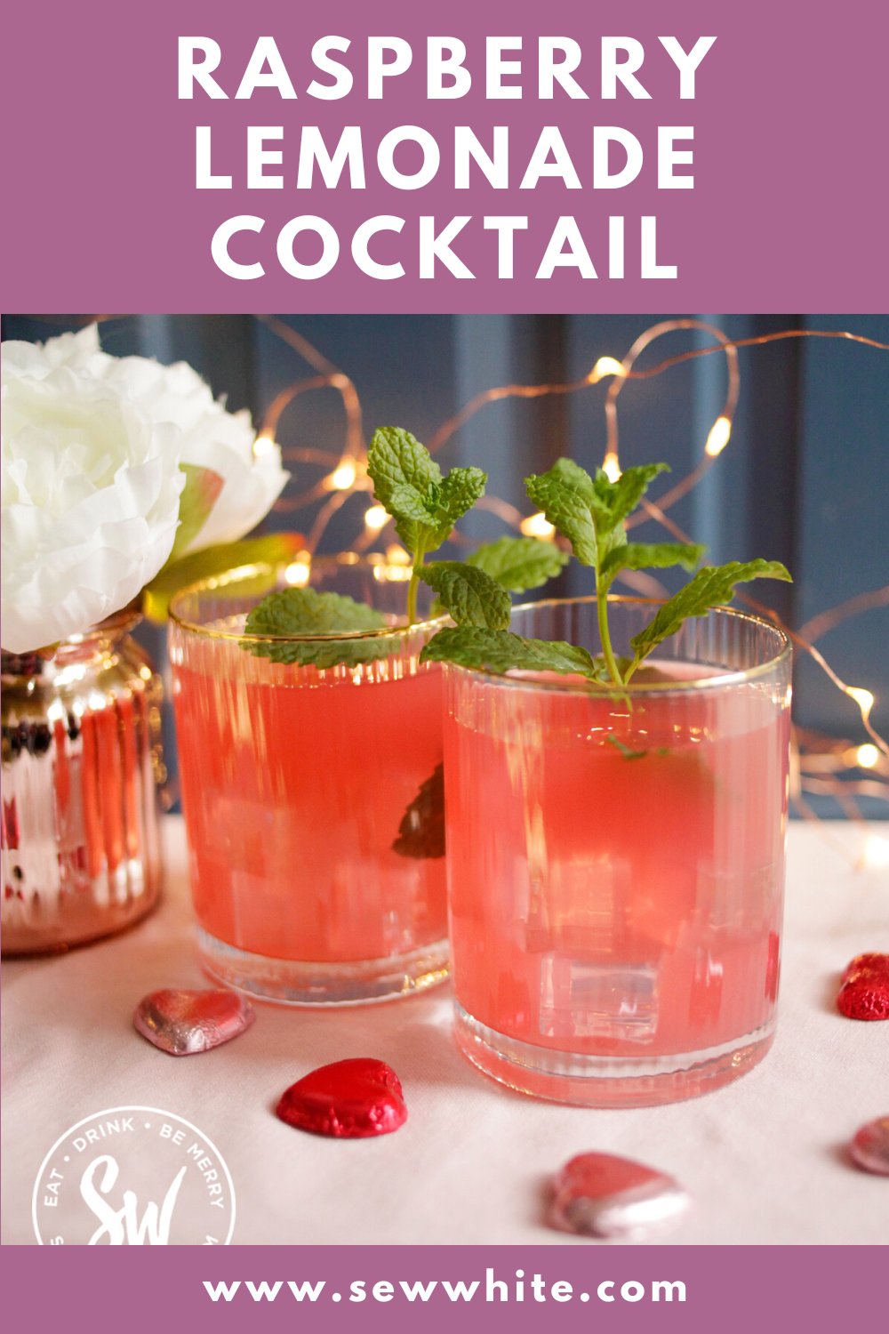 Gin Elderflower Cocktail - Fruity Gin Lemonade Cocktail - Sew White