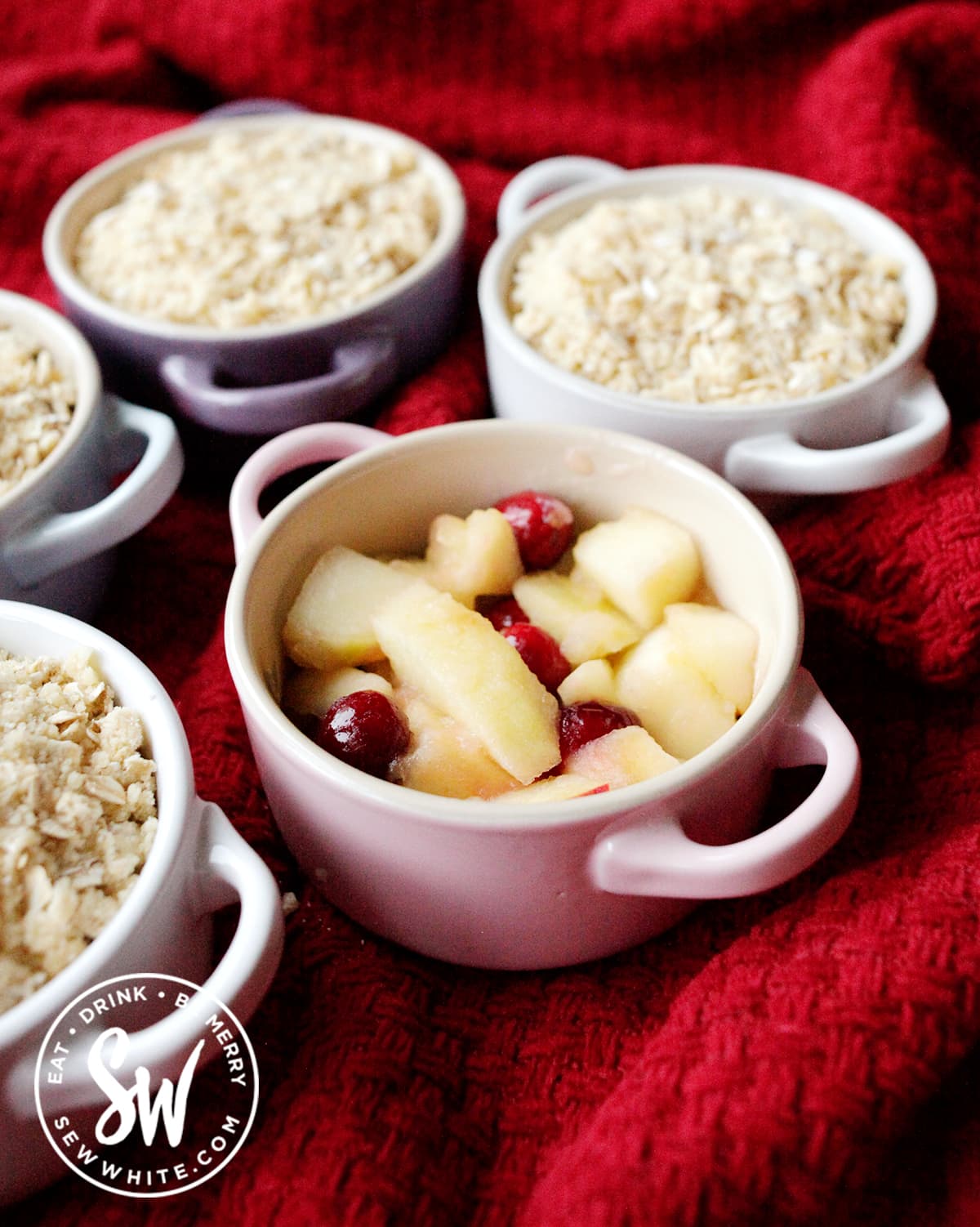 Christmas Crumble - Apple and Cranberry Festive Crumble - Sew White