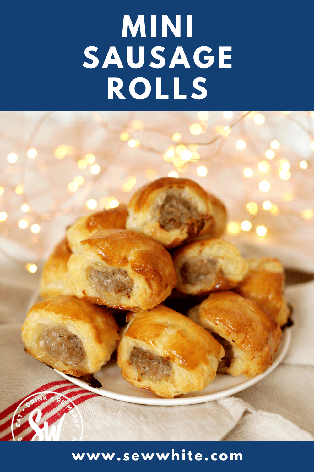 Mini Sausage Rolls in the oven - Sew White